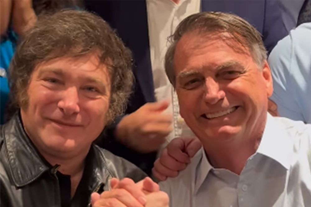 Bolsonaro se reúne com Javier Milei em hotel de Buenos Aires