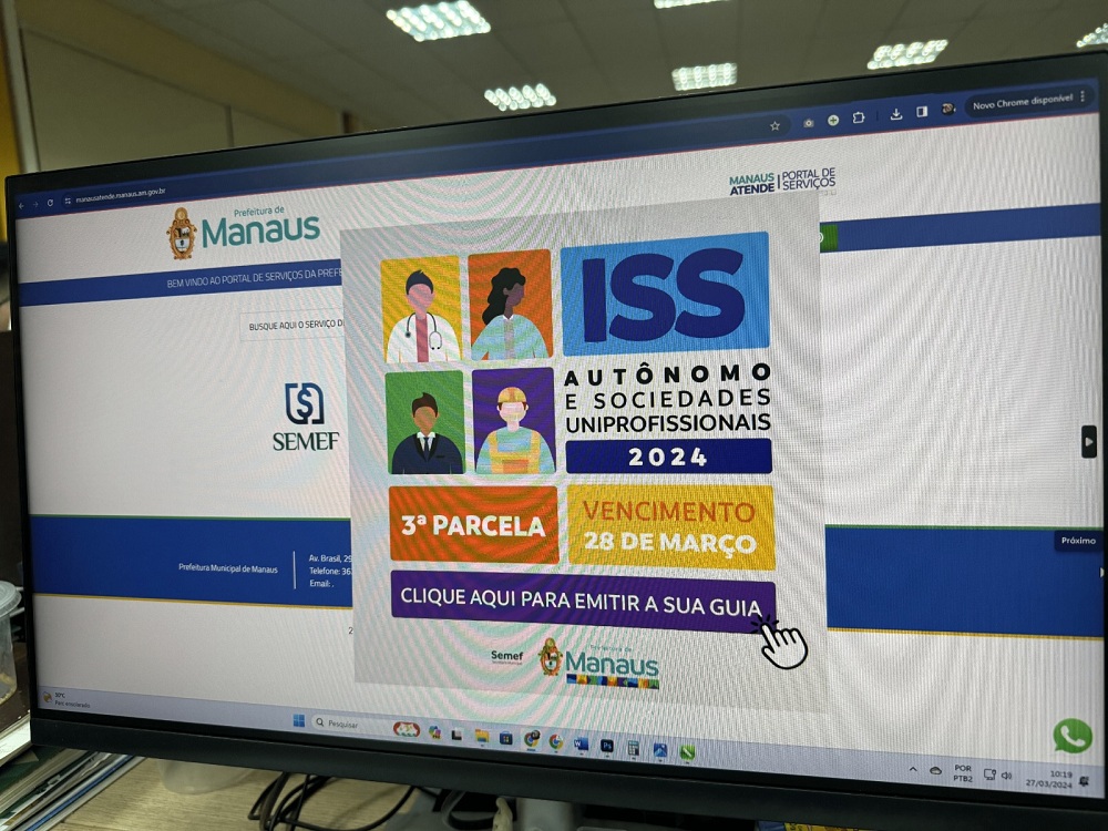 Terceira parcela do ISS para autônomos vence nesta quinta-feira, 28/3 - Portal do Marcos Santos